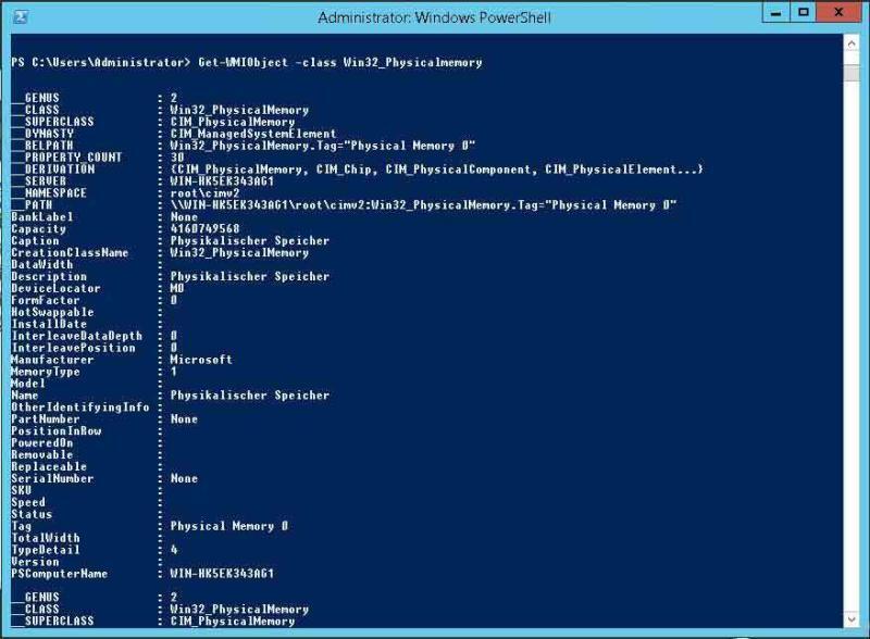 Systeminformation von Windows Server 2012 über PowerShell auslesen